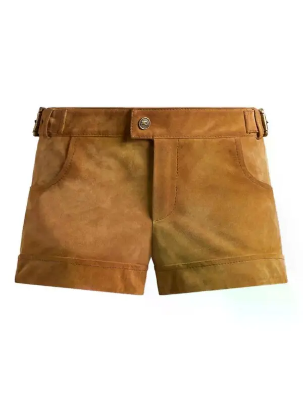 Etro Suede Shorts With Belt Detail