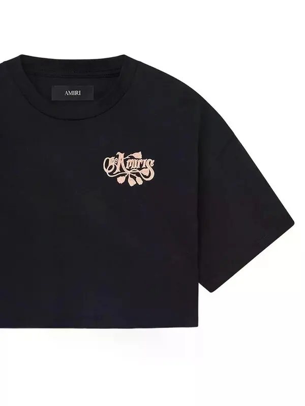 Amiri Logo Detail Cropped T-shirt - Black