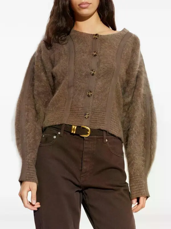 BY MALENE BIRGER Buttoned Panelled Cardigan - Brown
