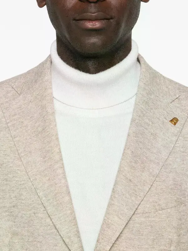 LATORRE Lapel-pin Single-breasted Blazer - Neutrals