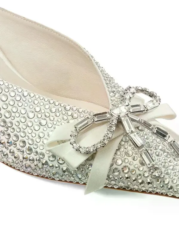 JIMMY CHOO Auria Crystal Embellished Bow Mules