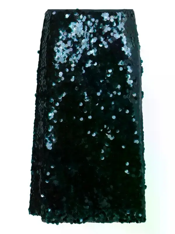 Vince Embellished Midi Skirt - Green