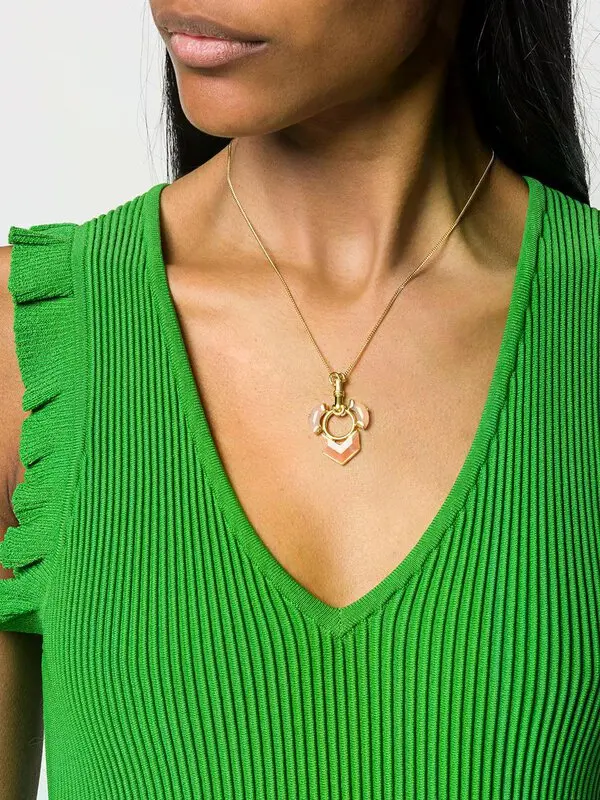 WOUTERS & HENDRIX Sunstone And Grey Agate Necklace - Gold