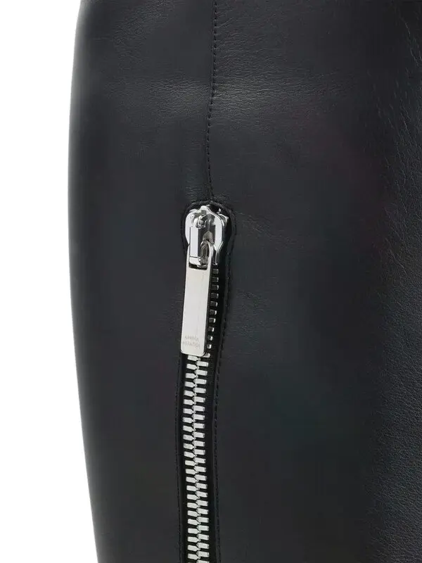 Amina Muaddi 80mm Mona Leather Zip Boots