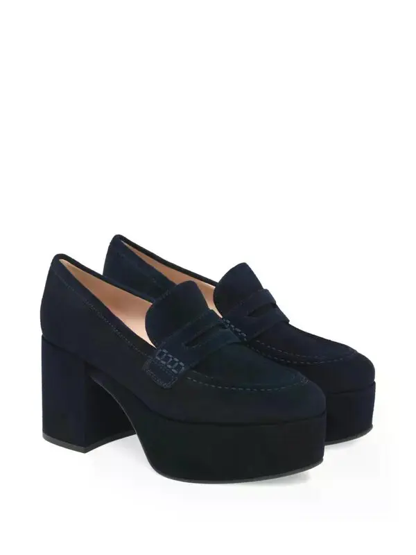 GIANVITO ROSSI Jenna Platform Loafers - Blue