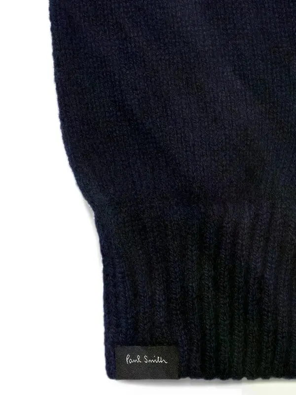 Paul Smith Cashmere Merino Knitted Gloves - Blue