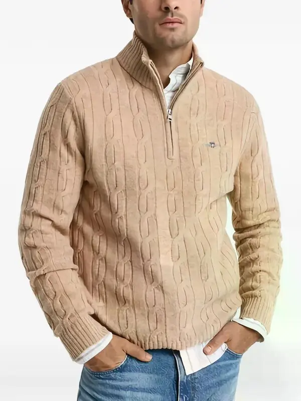 Gant Cable Knit Half-zip Sweater