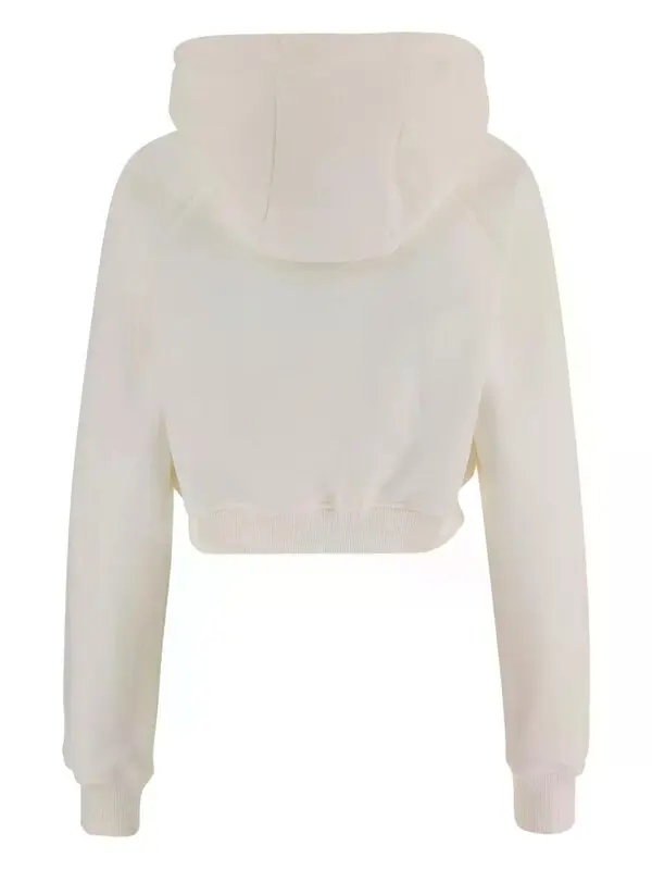 Casablanca Butterfly Print Cropped Hoodie