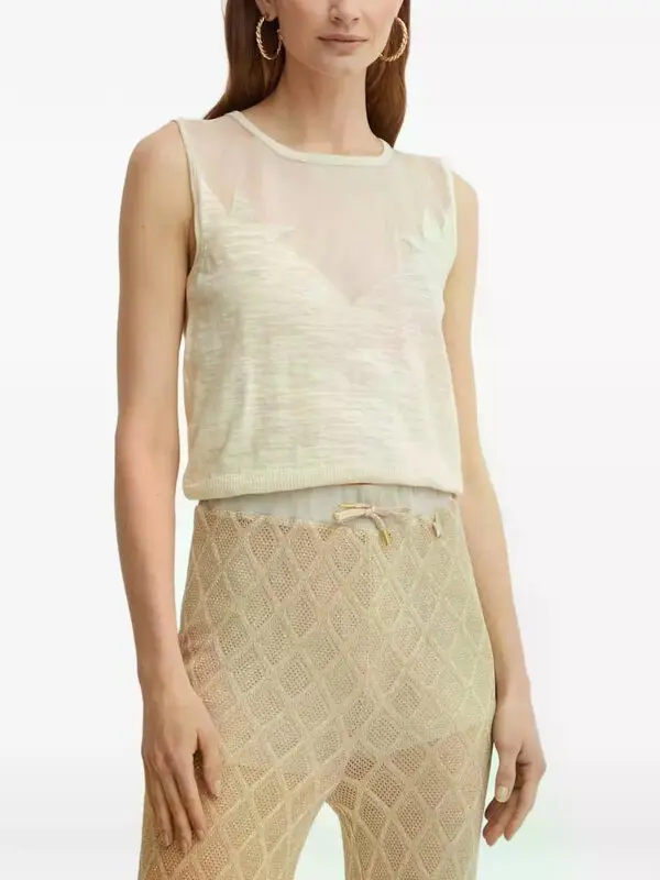 Pinko Semi-sheer Panel Vest - Neutrals