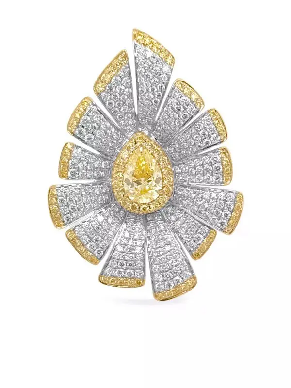 HYT JEWELRY 18k White And Yellow Gold Diamond Ring - Silver