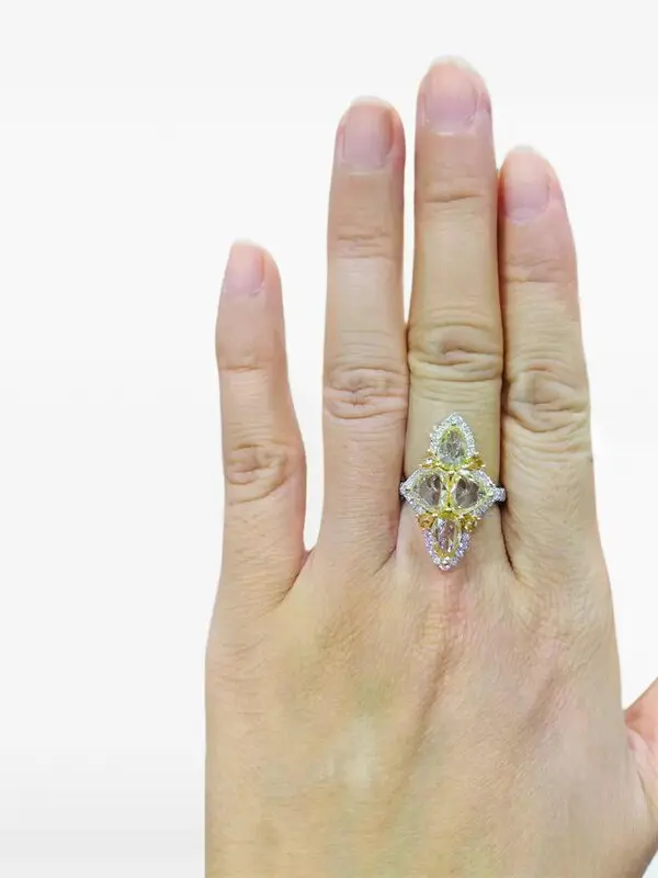 HYT JEWELRY 18k Yellow And White Gold Multi-cut Diamond Ring - Silver