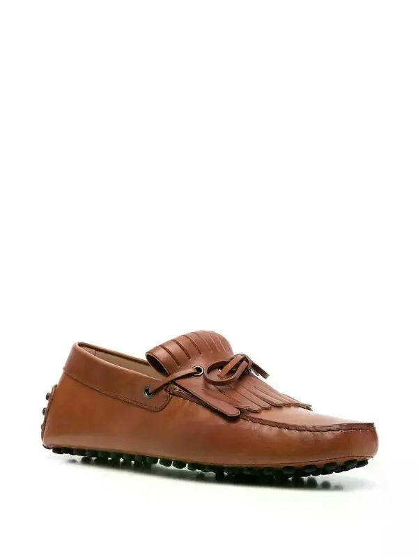 TOD'S Leather Loafers With Fringe Detailing