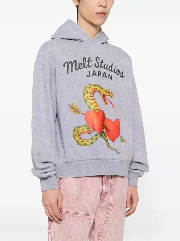 MELT Printed Slouchy Hoodie - Grey
