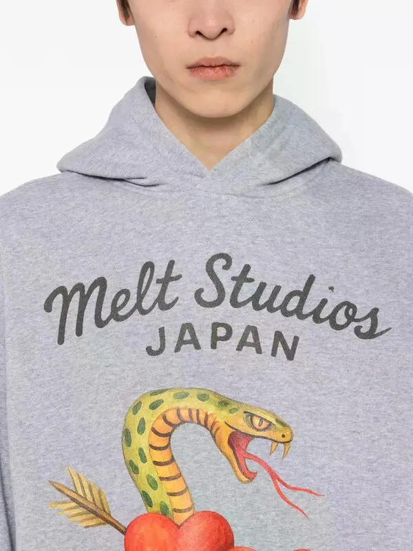 MELT Printed Slouchy Hoodie - Grey