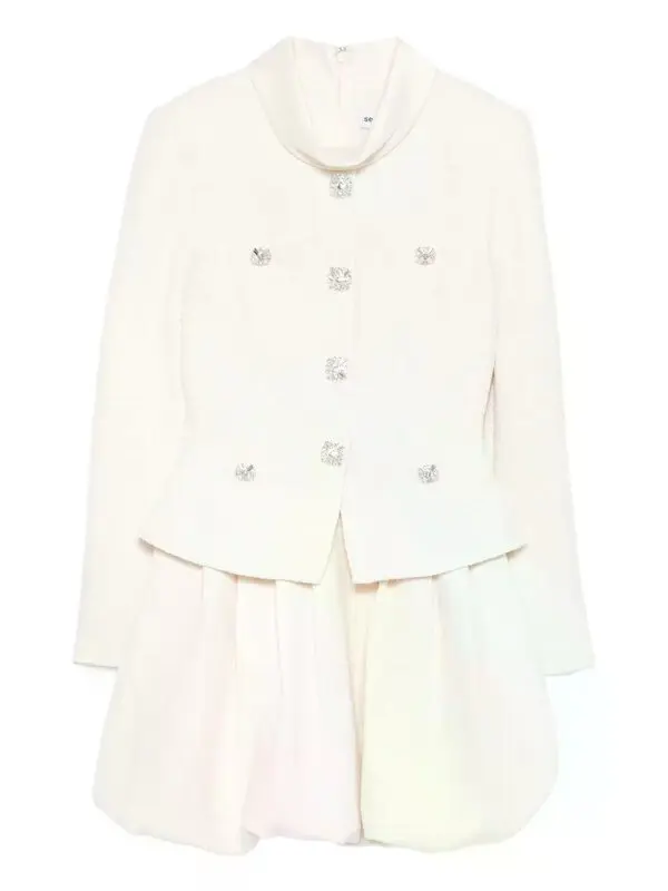 SELF-PORTRAIT Bouclé Mini Dress - Neutrals