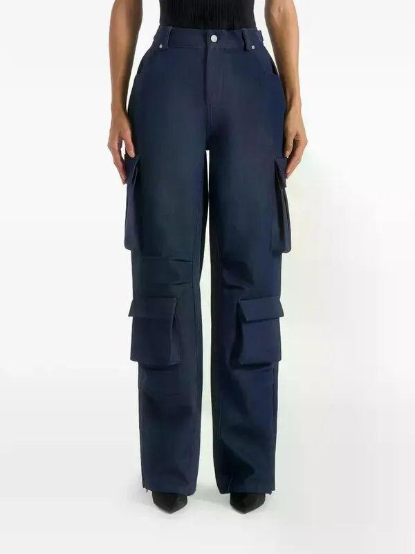 Manière De Voir Emilie High-waisted Wide-leg Cargo Trousers