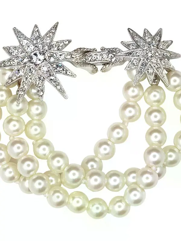 KENNETH JAY LANE Star Detail Faux Pearl Bracelet