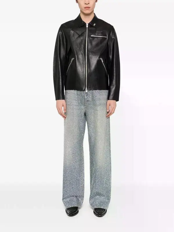 Amiri Embellished Straight-leg Jeans - Blue