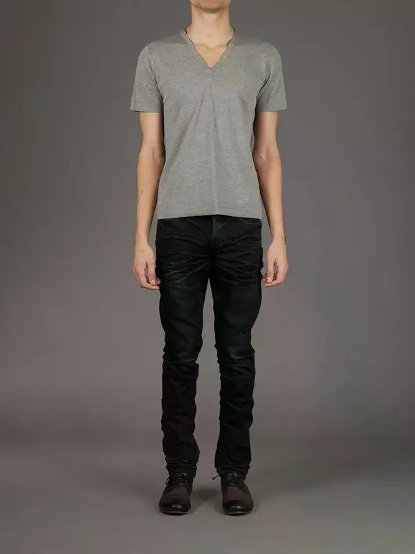 SIDE SLOPE V-neck T-shirt