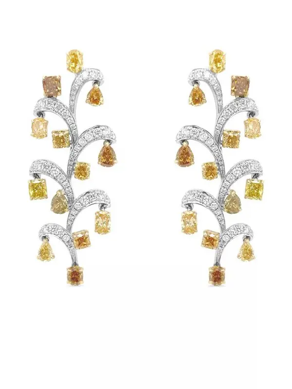 HYT JEWELRY 18k White Gold Diamond Dangle Earrings - Silver