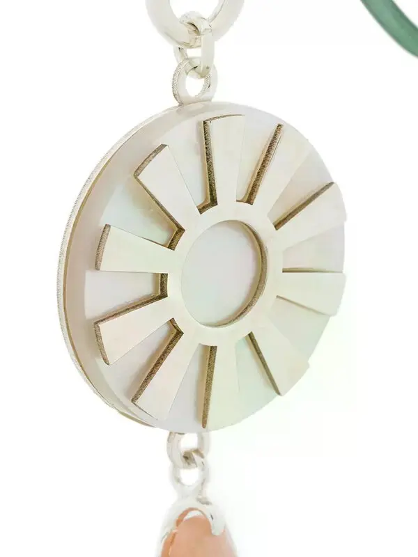 WOUTERS & HENDRIX Sterling Silver E-coated Balance Earrings With Sunstone And Pearls