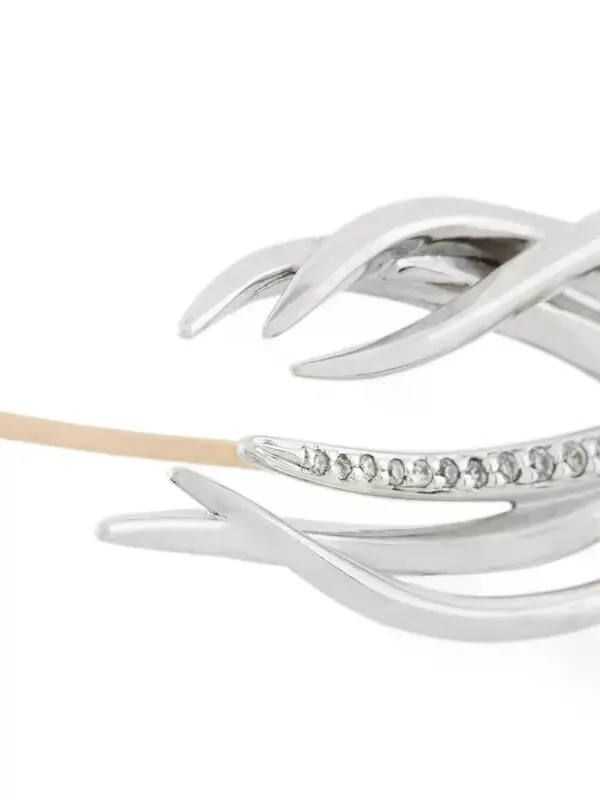 SHAUN LEANE White Feather Diamond Earring