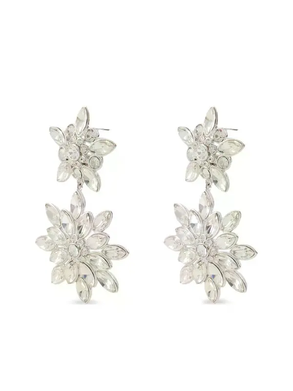SELF-PORTRAIT Tone Star Earrings With Floral Detail