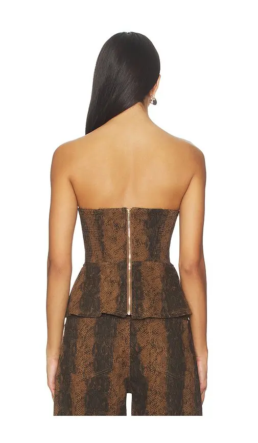 Line & Dot Iggy Peplum Top In Snake Print