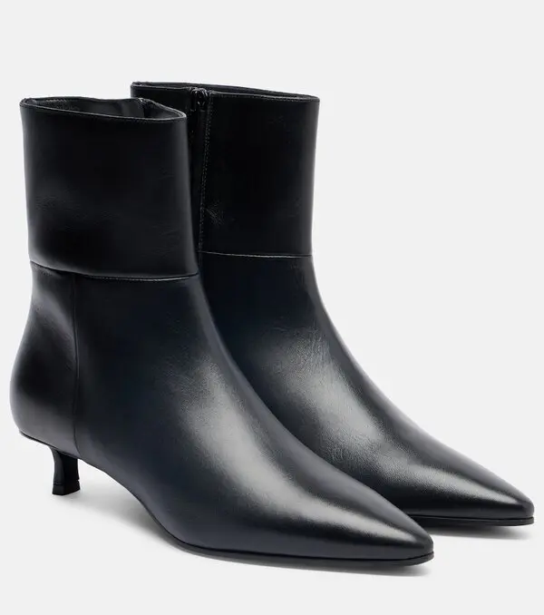 JIMMY CHOO Lory 35 Leather Ankle Boots - Black