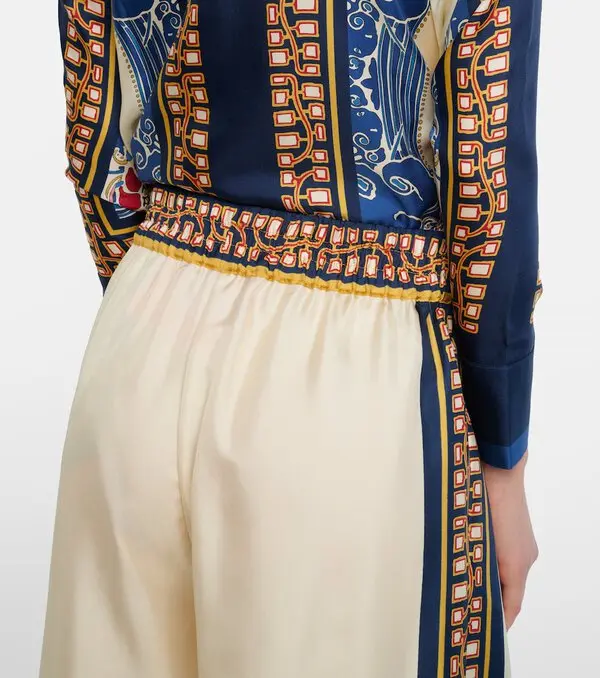 La DoubleJ Printed Silk Palazzo Pants
