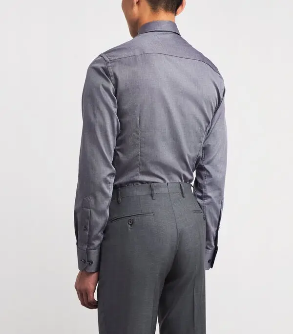 Eton Cotton Twill Puppytooth Slim Shirt