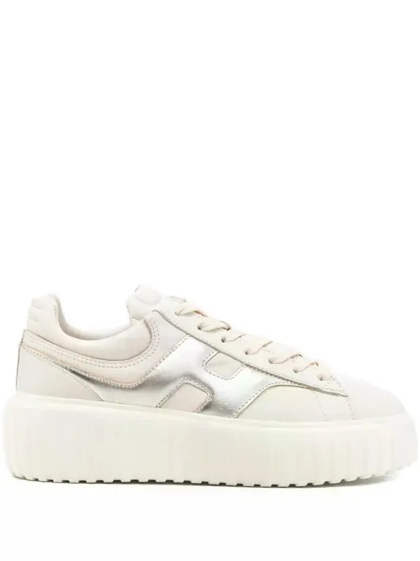 Hogan Platform Sneakers With Logo Appliqu - Neutrals
