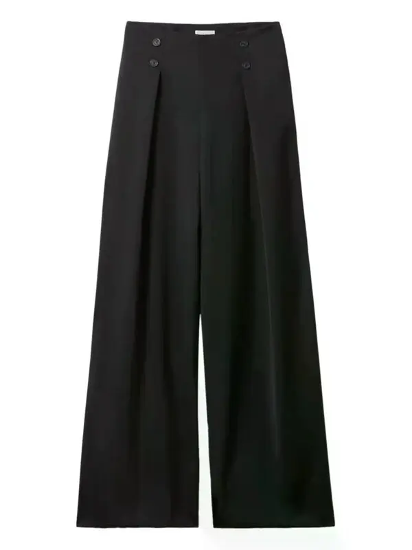 Claudie Pierlot Button-detail Pleated Wide-leg Trousers - Black