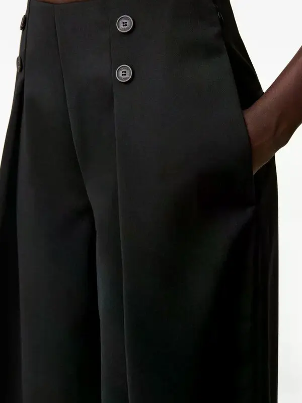Claudie Pierlot Button-detail Pleated Wide-leg Trousers