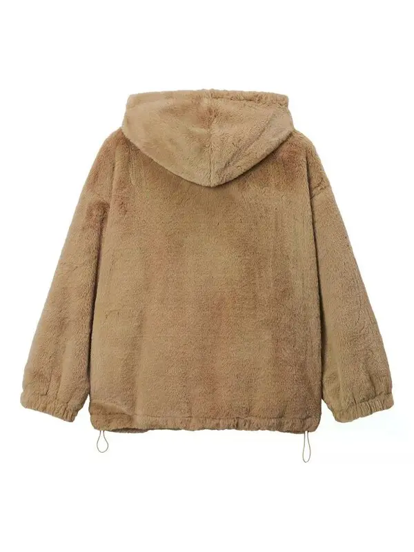 MINI CREAM Hooded Appliqué Zip-up Jacket