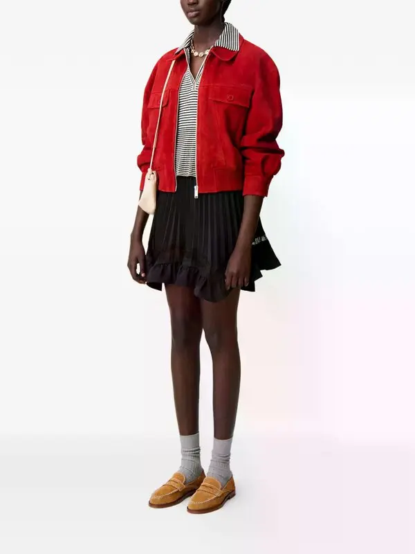 Claudie Pierlot Suede Bomber Jacket