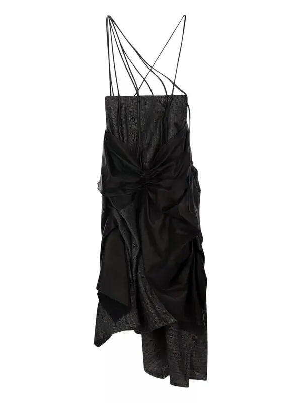 Yohji Yamamoto Ruched Midi Skirt - Black