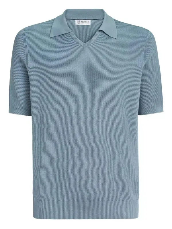 Brunello Cucinelli V-neck Short-sleeve T-shirt - Blue