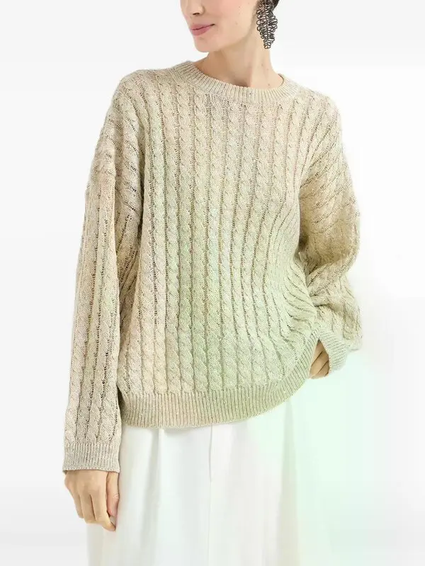 Brunello Cucinelli Cable Knit Openwork Sweater