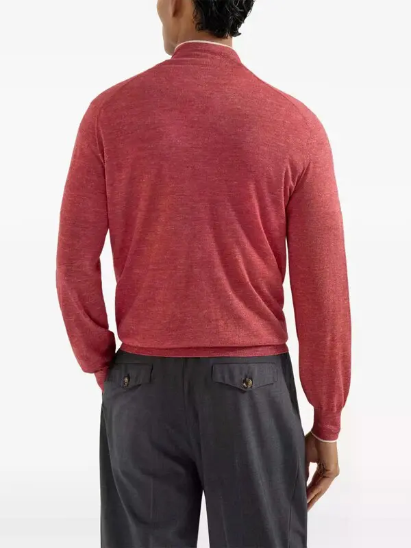 Brunello Cucinelli Half-zip Long-sleeve Sweater - Red