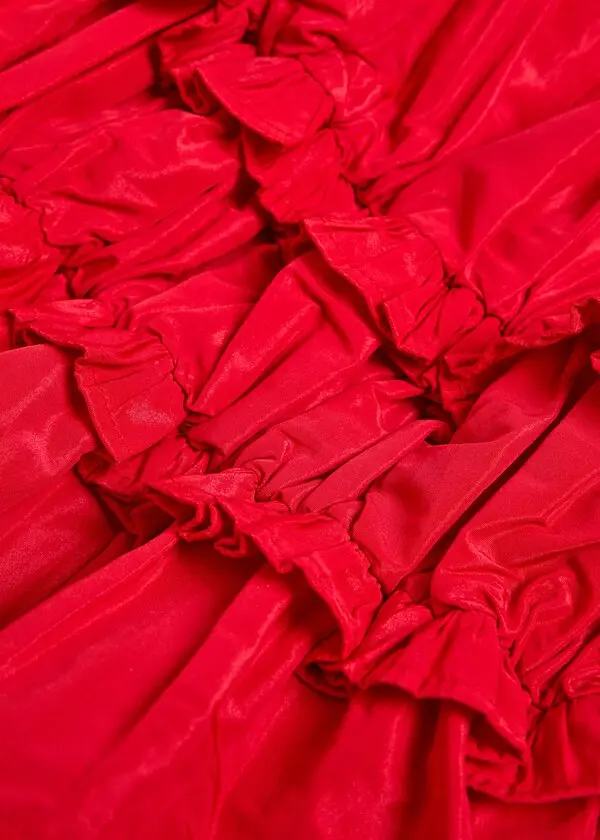 DAMSON MADDER Everly Ruffled Taffeta Blouse - Red