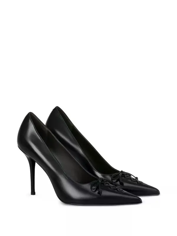 POTAMY 100mm Pointed Toe Lace-up Pumps