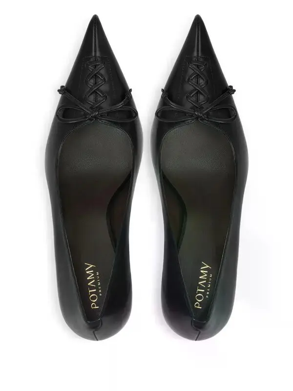 POTAMY 100mm Pointed Toe Lace-up Pumps