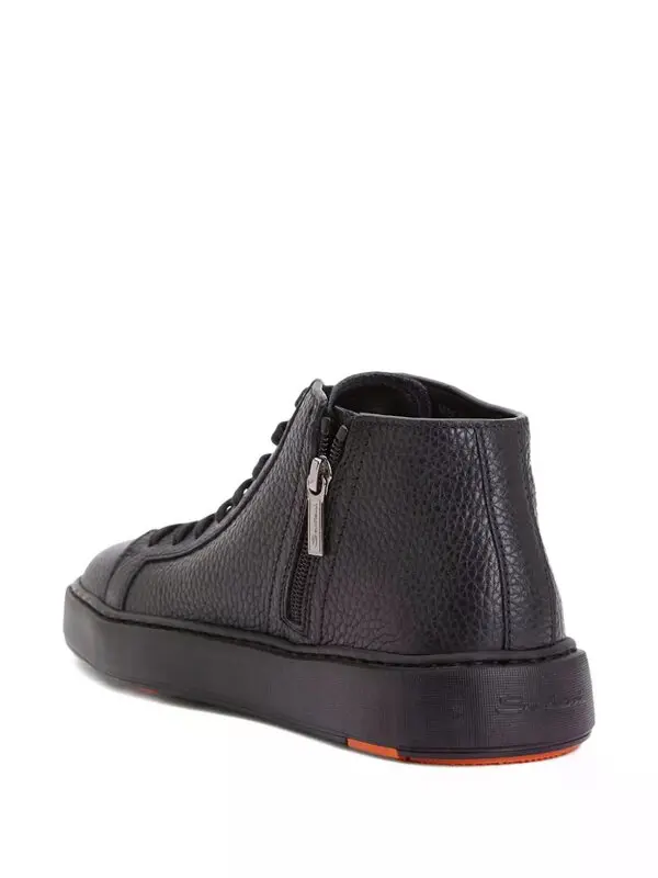 Santoni Zip-up Leather High-top Sneakers
