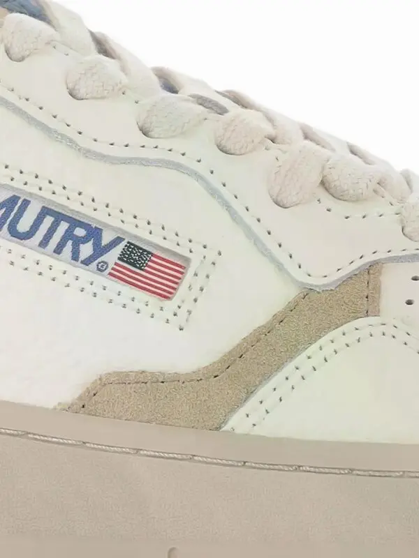 AUTRY Medalist Perforated Suede Overlay Trainers - Neutrals