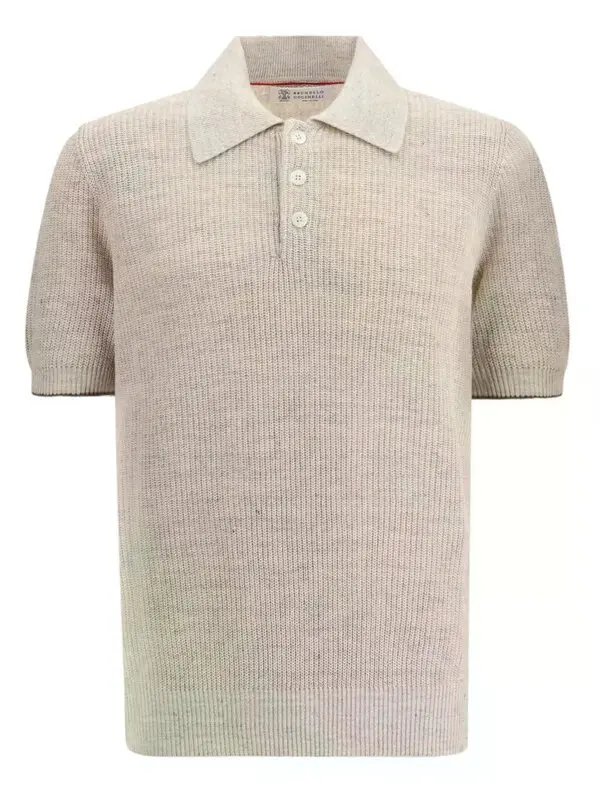 Brunello Cucinelli Short-sleeve Knitted Polo Shirt