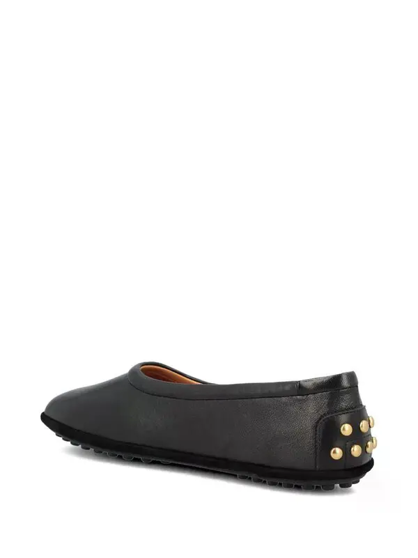 TOD'S Studded Detail Ballet Flats - Black