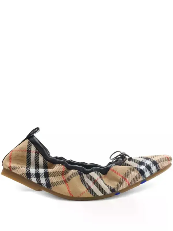 Burberry Check Ballerinas - Neutrals