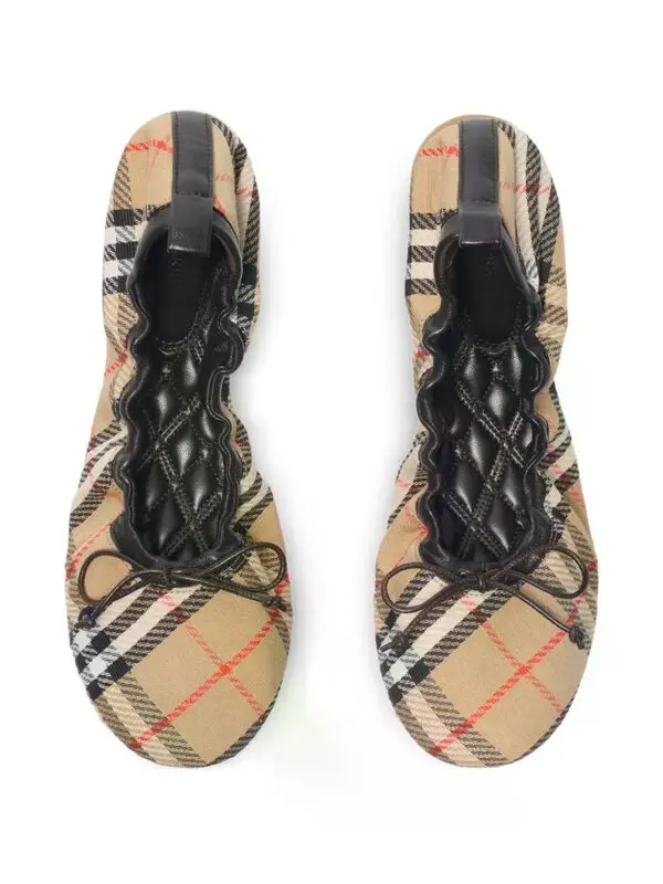 Burberry Check Ballerinas - Neutrals
