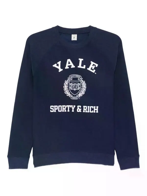 SPORTY & RICH Yale Graphic Print Sweatshirt - Blue
